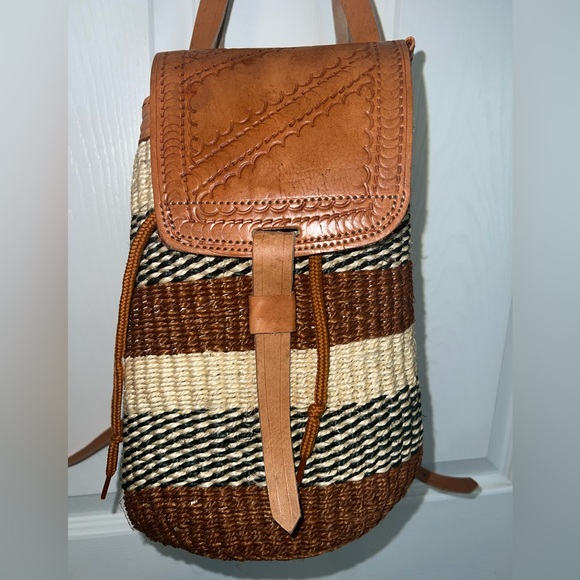 Bags | African Sisal Boho Style Medium Size Backpack | Poshmark
